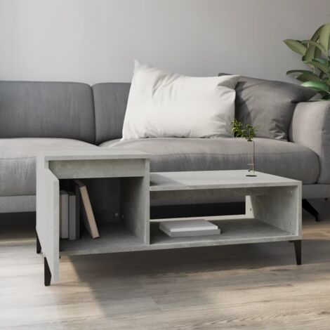 Table basse de salon rectangulaire gris béton 100 cm Maison Exclusive ...