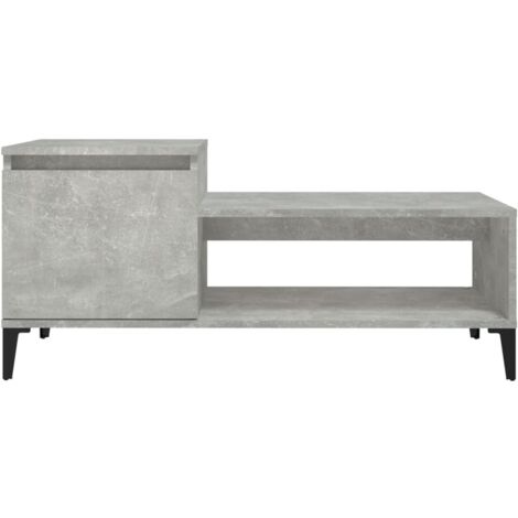 Table basse de salon rectangulaire gris béton 100 cm Maison Exclusive ...