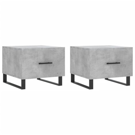 Table basse gris beton double plateau effet moderne pour salon elegant ...