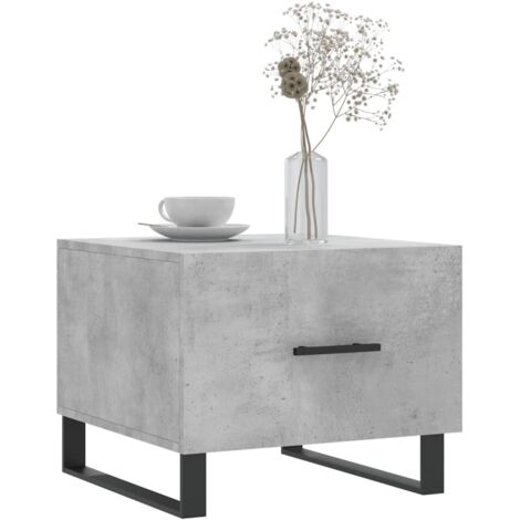 Table basse gris beton double plateau effet moderne pour salon elegant ...
