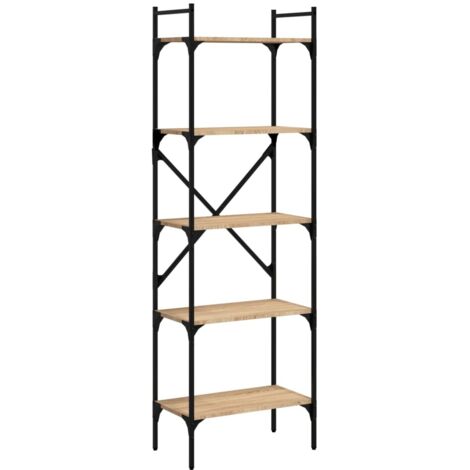Bibliothèque bois clair 5 étagères design scandinave gain de place ...