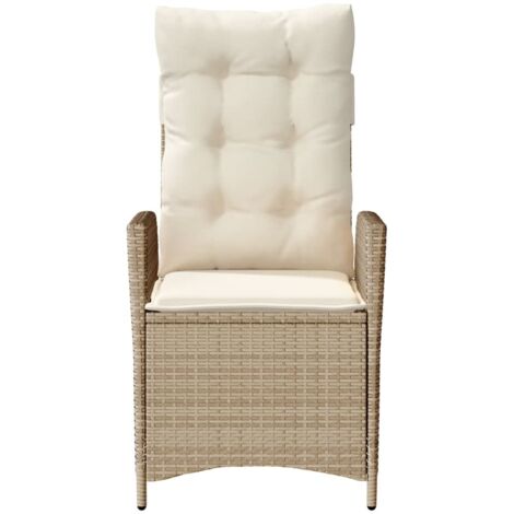 Mobilier de balcon résine tressée avec coussins beige grand confort ...
