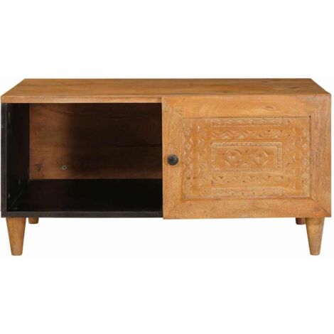 Table basse de salon rectangulaire marron clair design scandinave ...