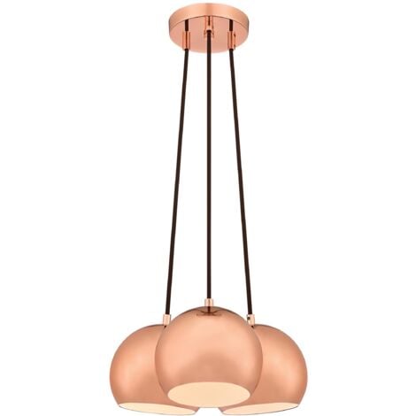 Three-Light Cluster Pendant Copper