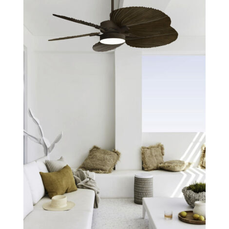 DC Ceiling Fan Bali Brown with LED and Remote