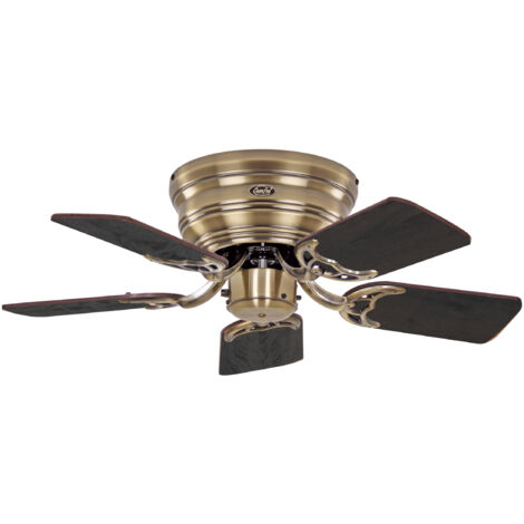 Flush Mount Ceiling Fan Classic Flat III Brass 79cm / 31"