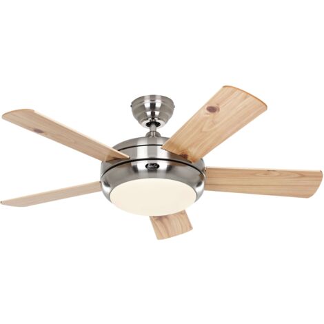 Ceiling Fan Titanium Chrome 105 Beech / Pine
