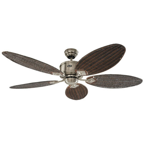 DC Ceiling Fan Eco Elements Chrome & Cane
