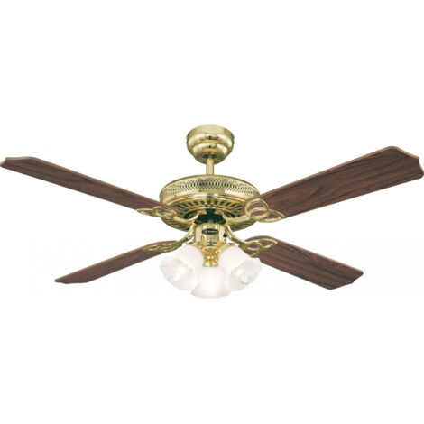 Ceiling fan Monarch Trio Brass 132cm / 52" with lights