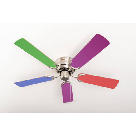 Ceiling fan Kisa Multicolor / Brushed Nickel