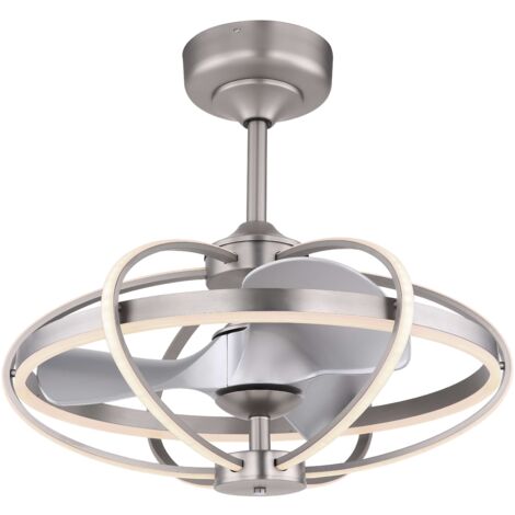 Ceiling fan Simona Nickel 64cm / 25" with LED light