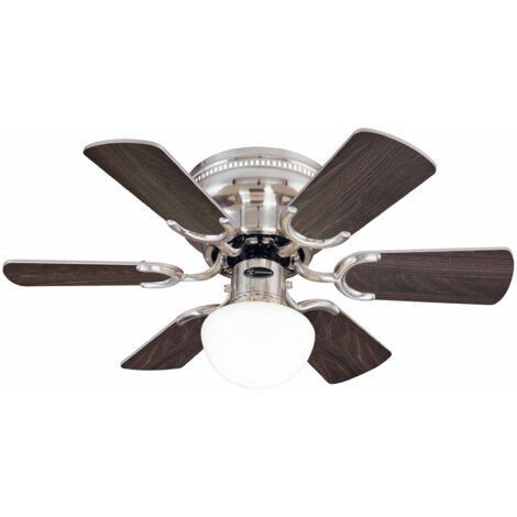 Ceiling fan Petite Nickel with Light and Pull Chains