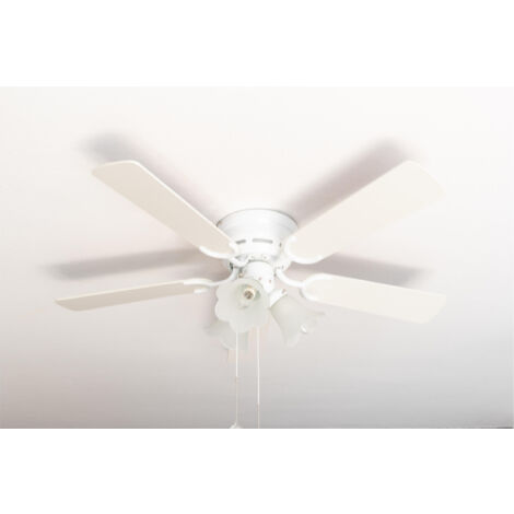 Ceiling fan Kisa Deluxe WH White / Maple with lights
