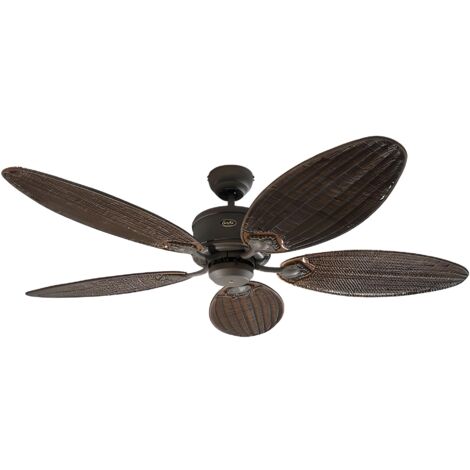 DC Ceiling Fan Eco Elements Brown & Cane