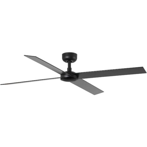 DC Ceiling Fan Rudder L-4 Black with Remote