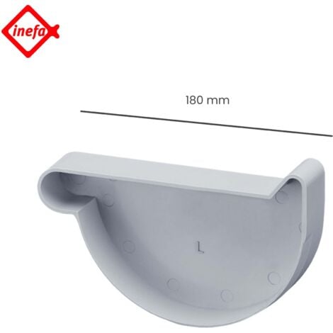 INEFA Embout de gouttière demi-rond, accessoires de gouttière en PVC ...
