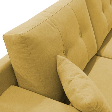 Danish Sofá moderno de tela suave e impermeable 146 cm Amarillo