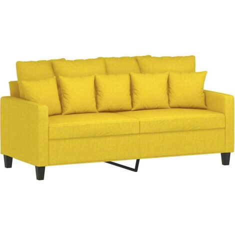 Furniture Limited - Sofá de 2 plazas de tela amarillo claro 140