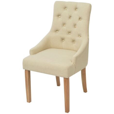 Maison Exclusive - Sillas de comedor 2 unidades tela color crema
