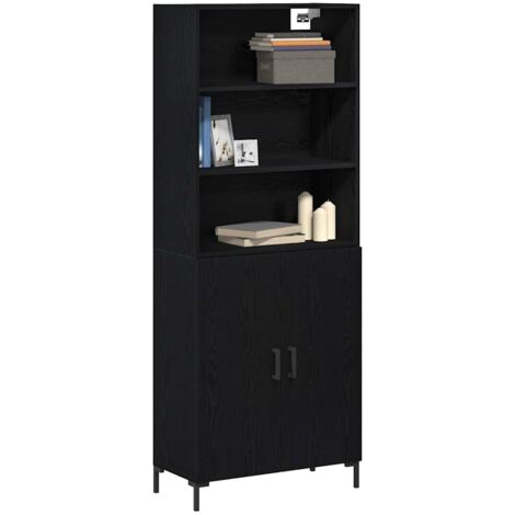 Maison Exclusive - Aparador alto Roble Negro 69,5 x 34 x 180 cm
