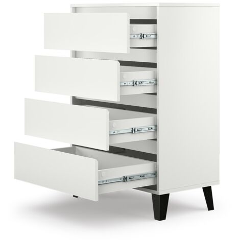 SONIA - Arcón escandinavo 4 cajones - 70x39x99,5cm - Mueble de ...