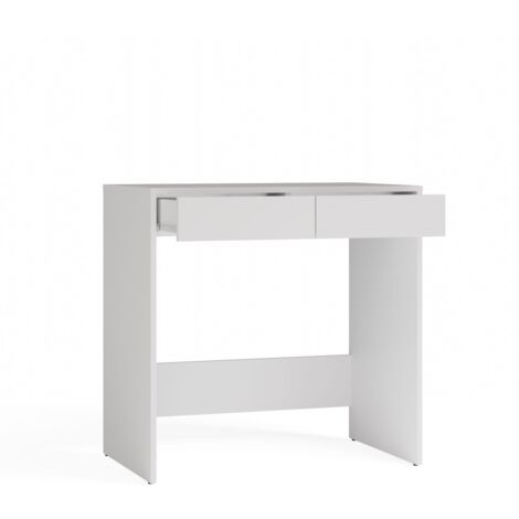 MARINA - Escritorio blanco moderno con 2 cajones - Diseño elegante y funcional