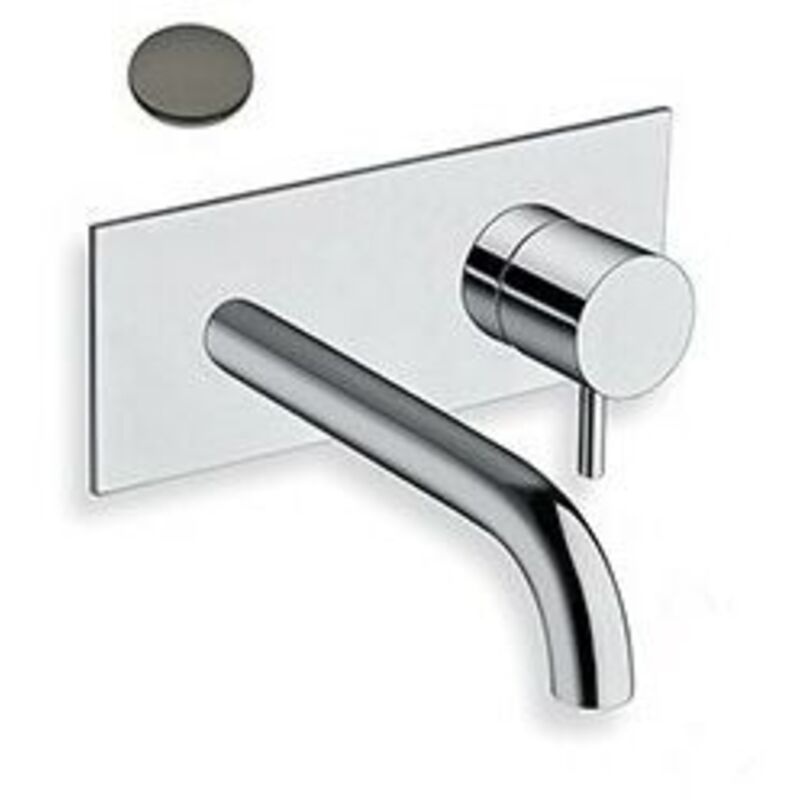 LAVABO MURAL TRIVERDE AVEC PLAQUE BEC 18 CM CHROME NOIR EX TV276 ...