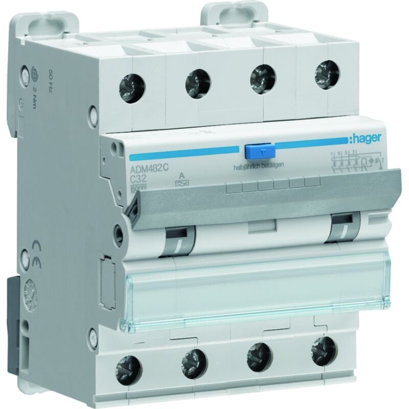 Disj. diff. 4P 6kA C-32A 30mA type A - HAGER ADM482C