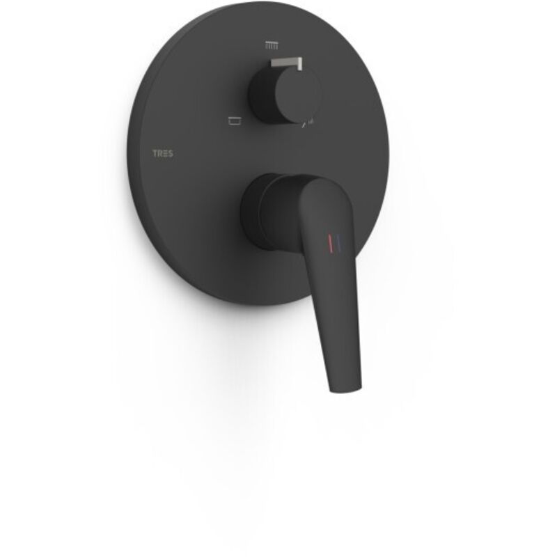 Mitigeur douche pour boîtier encastré Rapid‑box 3 voies BLACKMAT (noir ...