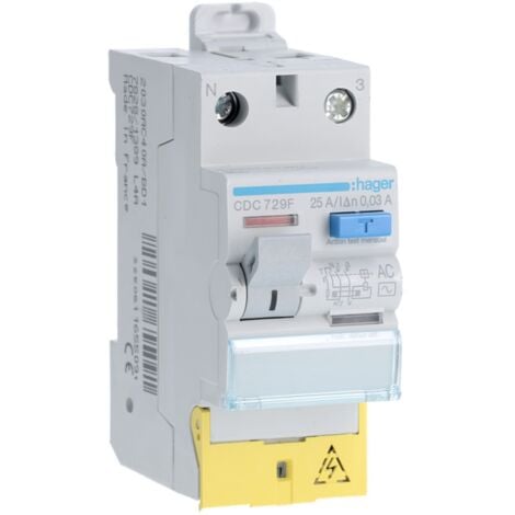 ID 2P 25A 30mA AC bor dec 60Hz - INTER DIFF BIPOLAIR HAGER CDC729F