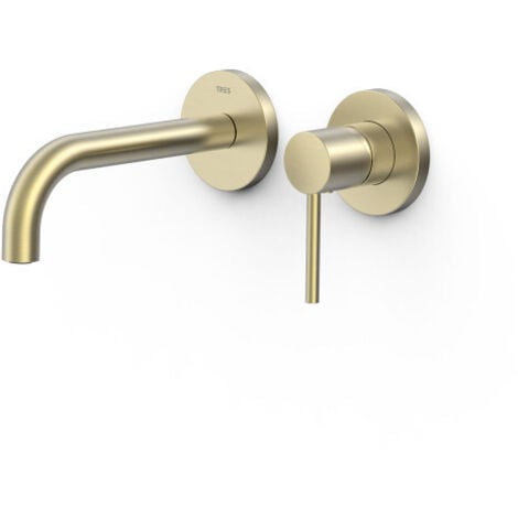 Mitigeur lavabo encastré bec 177 mm Cava Doré - TRES 26230021CA