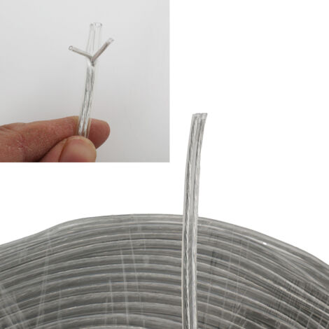 Cable eléctrico redondo PVC transparente 2x0,75mm² 220V por metro