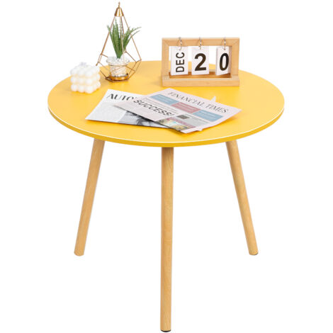 MINI Table basse gigogne, EN BOIS/RONDE, 505060CM-JAUNE