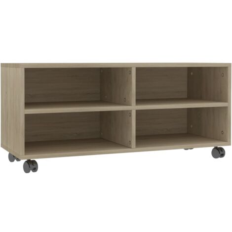 Furniture Limited - Mobile TV con Ruote Rovere Sonoma 90x35x35 cm
