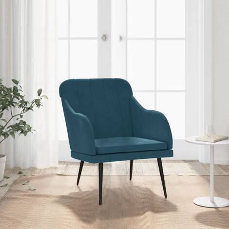 Furniture Limited - Poltrona Blu 63x76x80 cm Velluto