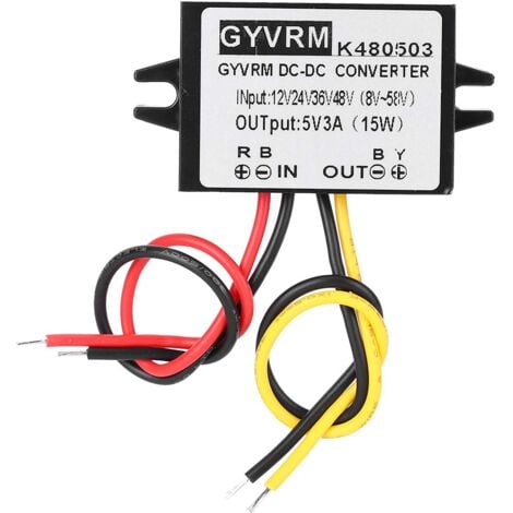 Ej.Life Régulateur de Tension Régulateur DC-DC 12V / 24V / 36V / 48V à 5V 3A Alimentation ...