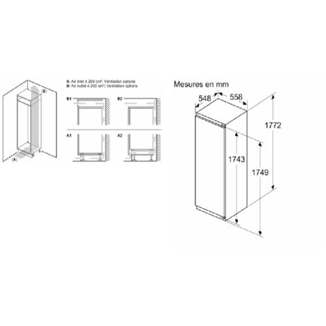Frigorifero pantografo integrato 1 porta 310 l bianco - KIR81VFE0 - bosch