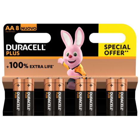 PILA STILO AA PLUS100 POWER DURACELL ALCALINA VOLT 1,5 CF=PZ 8
