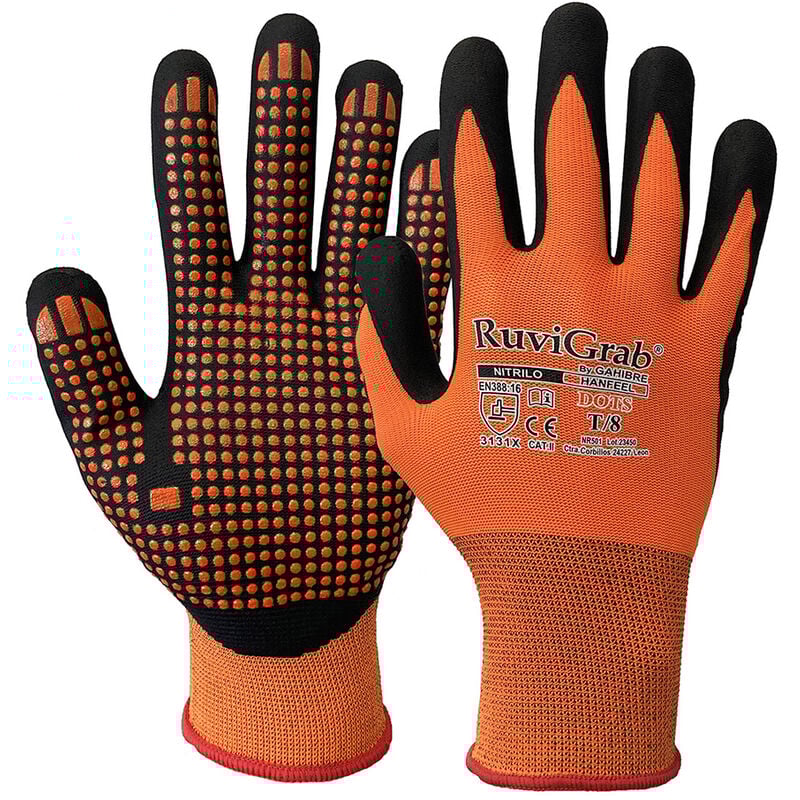 Guante de nitrilo con puntos PVC - Talla 10