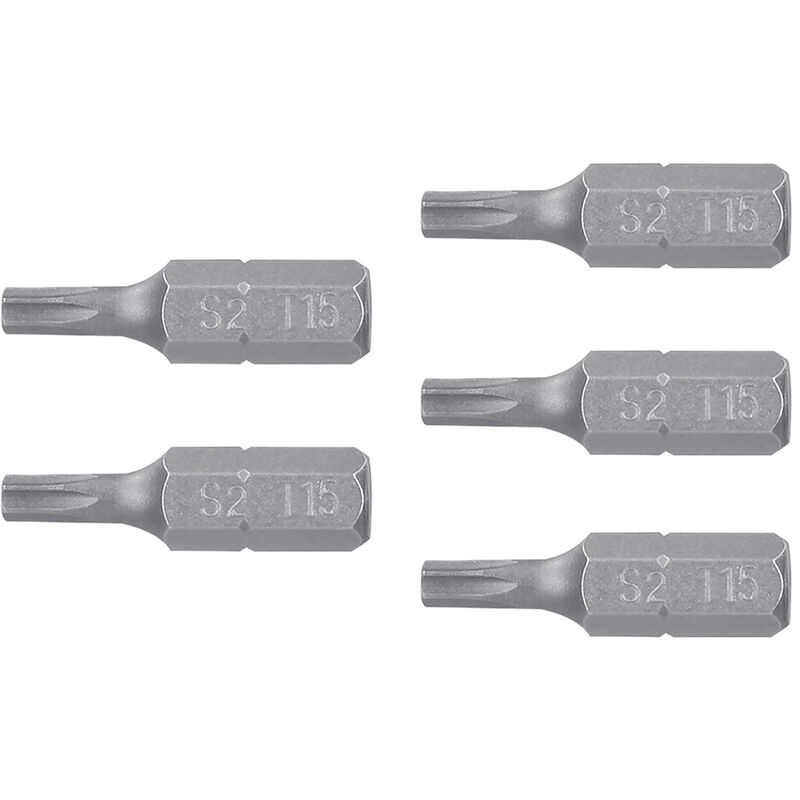 Puntas Torx T15 con seguro para destornillador - 25 mm - 5 puntas
