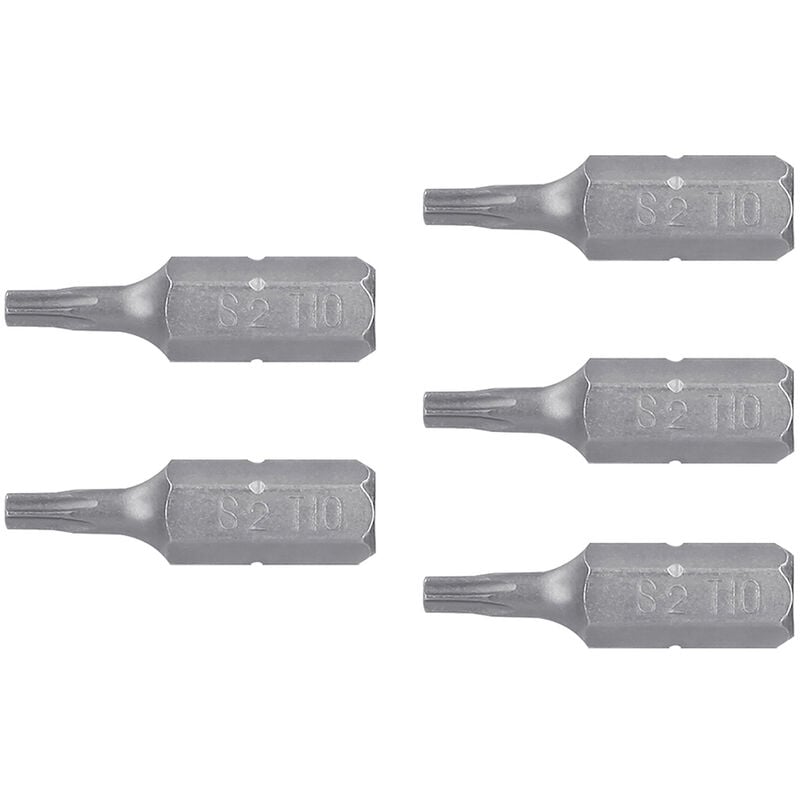 Puntas Torx T10 con seguro para destornillador - 25 mm - 5 puntas