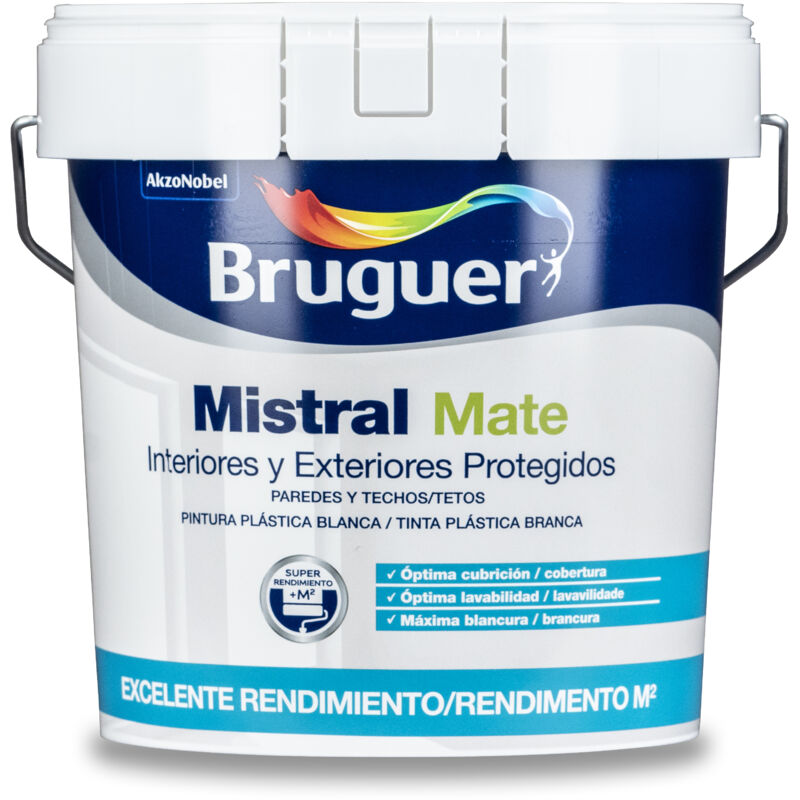Pintura plástica Mistral mate - 4 l - Blanco