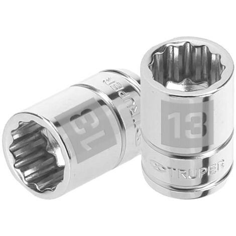 Llave vaso bihexagonal, cuadro 3/8" - 13 mm