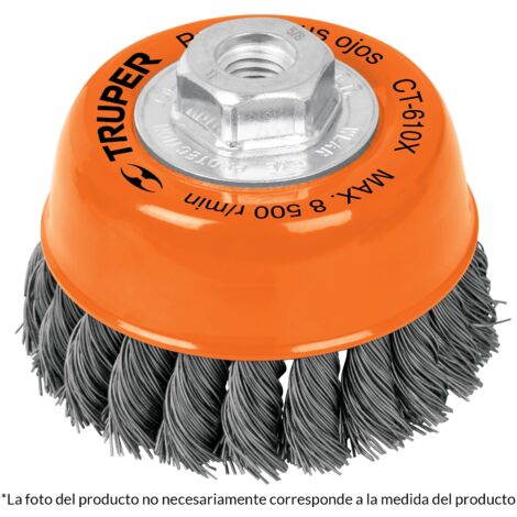 Cepillo copa de alambre trenzado grueso - Ø 100 mm