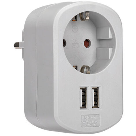 ADAPTADOR COMBI 16A + 2USB2,4A GR SIMON