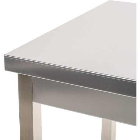 Romux® Mesa de Acero Inoxidable Hostelería Central sin Estante 1500x600x850 mm Desmontable Mesa ...