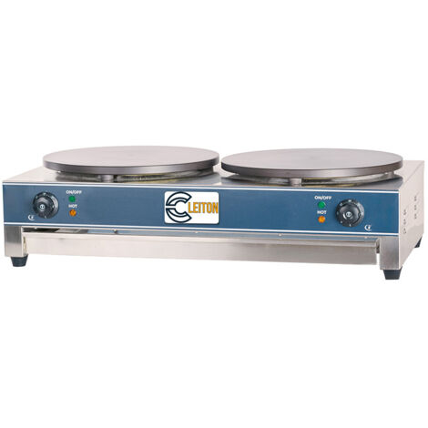 Cleiton® Crepera Profesional Doble Eléctrica de Sobremesa en acero ...