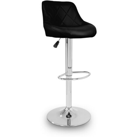 Aga Barhocker Schwarz aus Kunstleder 360° drehbar höhenverstellbar, Barstuhl, Küchenhocker ...