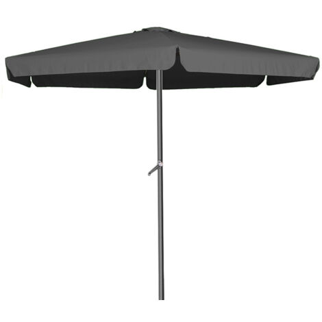 Linder Exclusiv Sonnenschirm Gartenschirm ø 300 Cm Mit Kurbel Dunkelgrau