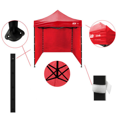 Aga Pavillon, Pop-up-Pavillon, Partyzelte, Faltpavillon 2x2m Rot
